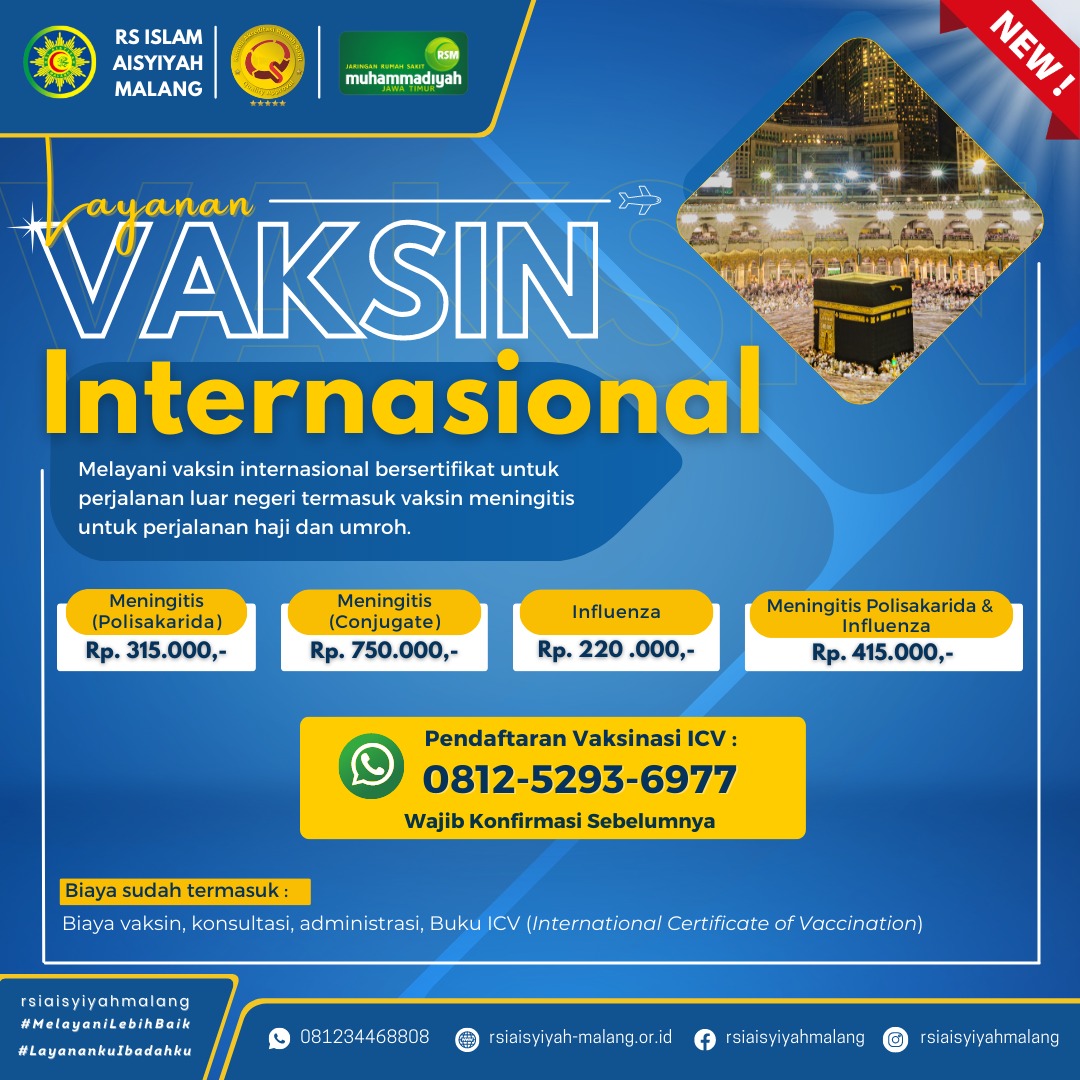 Vaksin ICV (Haji dan Umroh) – RSI Aisyiyah Malang